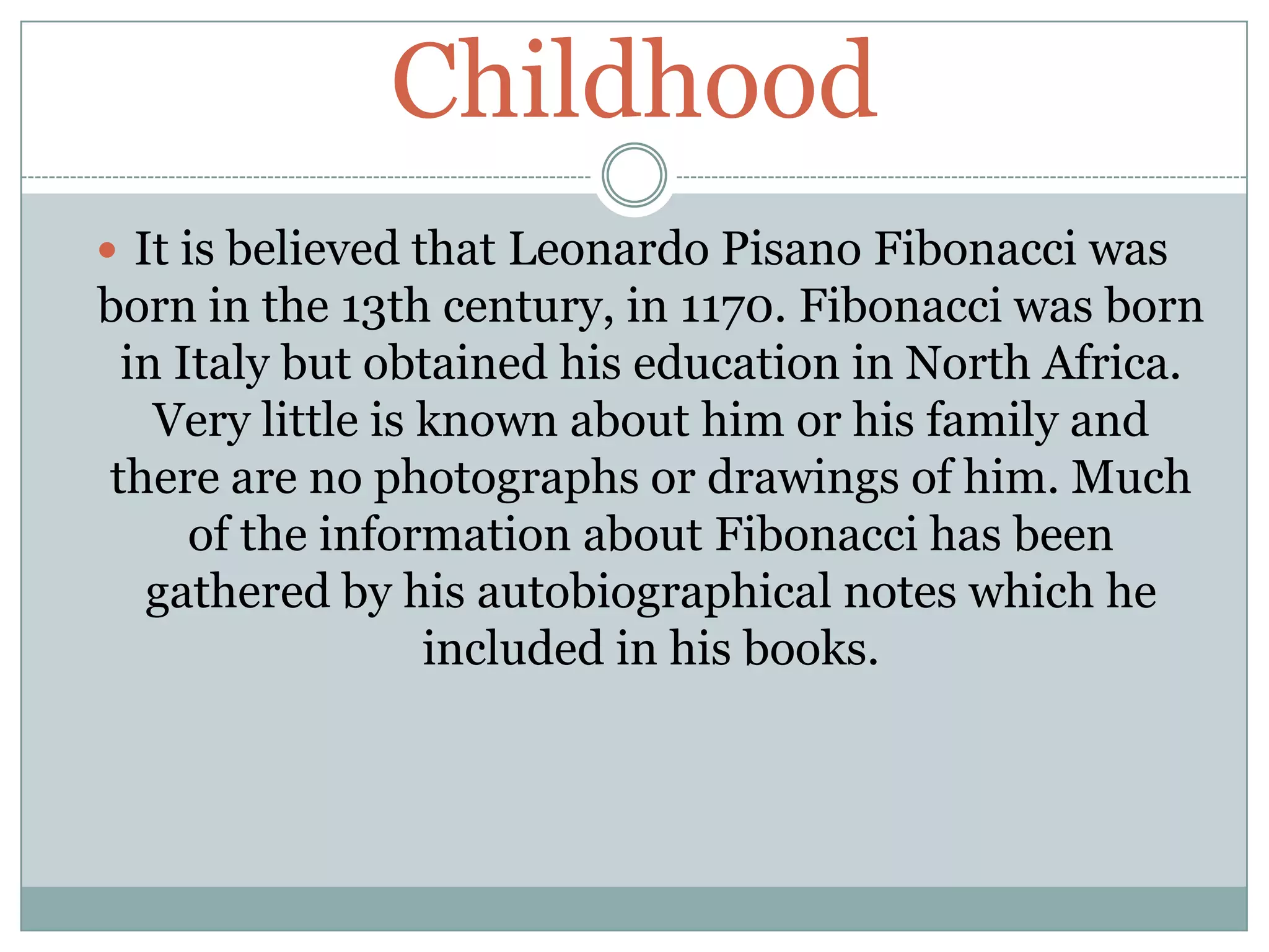Leonardo pisano fibonacci | PPT