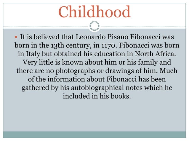 Leonardo pisano fibonacci | PPT