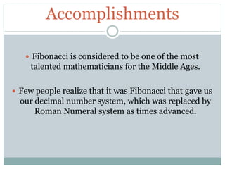 Leonardo pisano fibonacci | PPTX