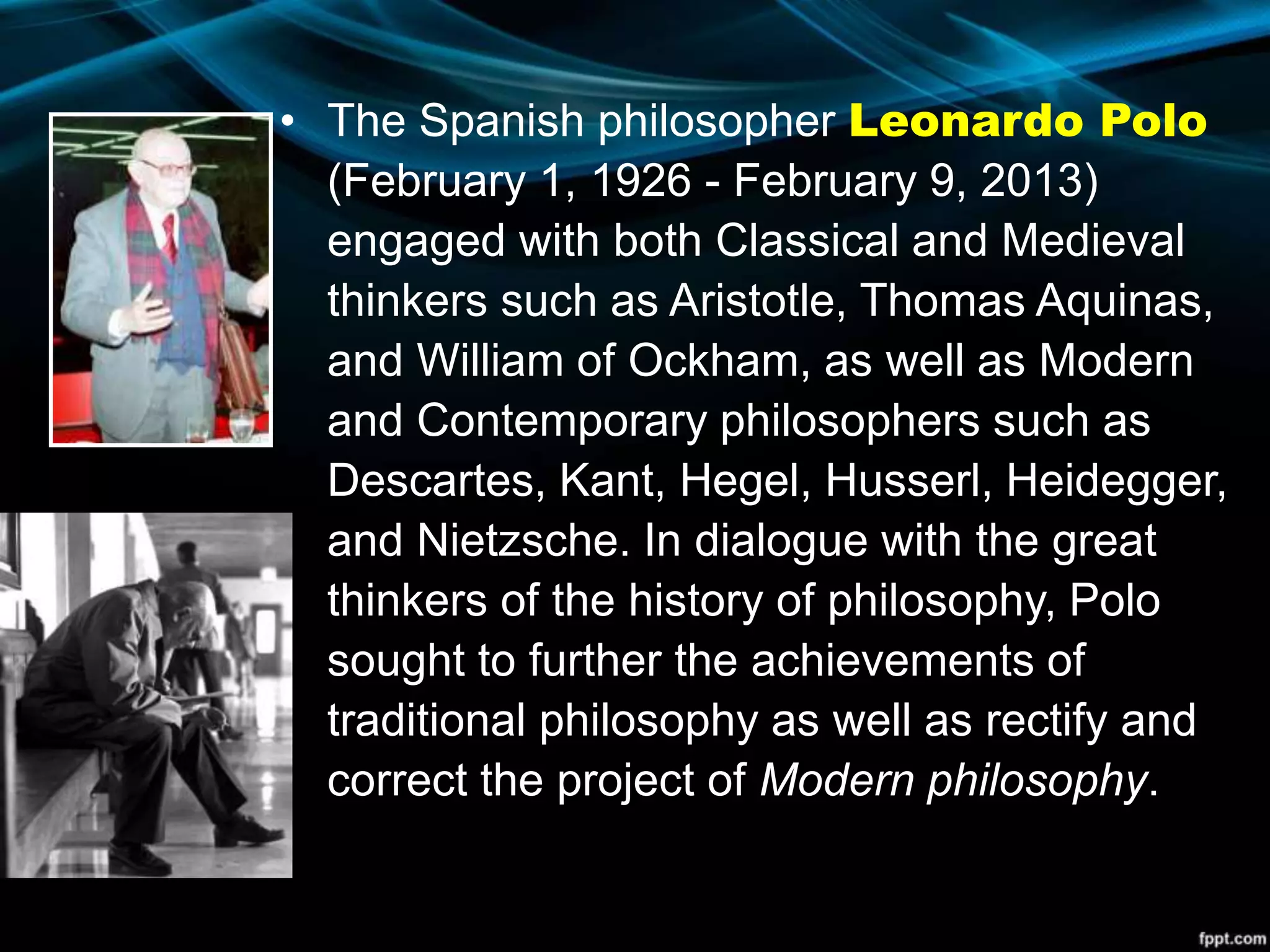 Leonardo polo transcendental anthropology | PPTX