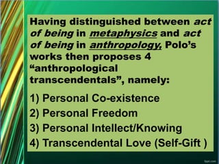 Leonardo polo transcendental anthropology | PPT