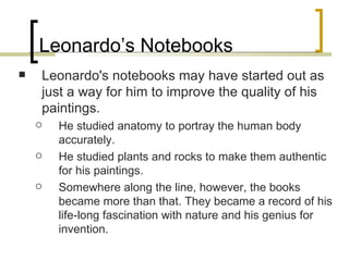 Leonardo's Notebooks | PPT