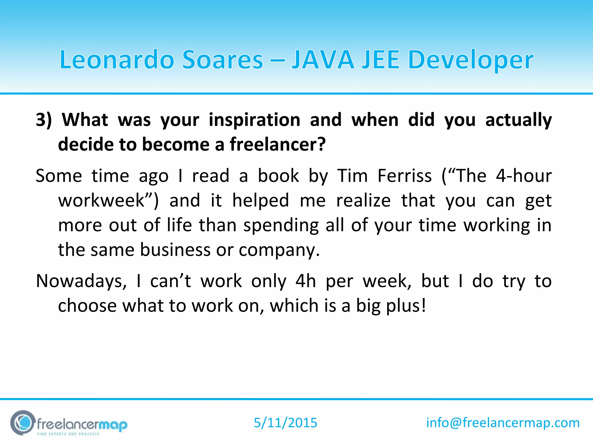 Leonardo Soares – Java Jee Developer | PPT | Free Download