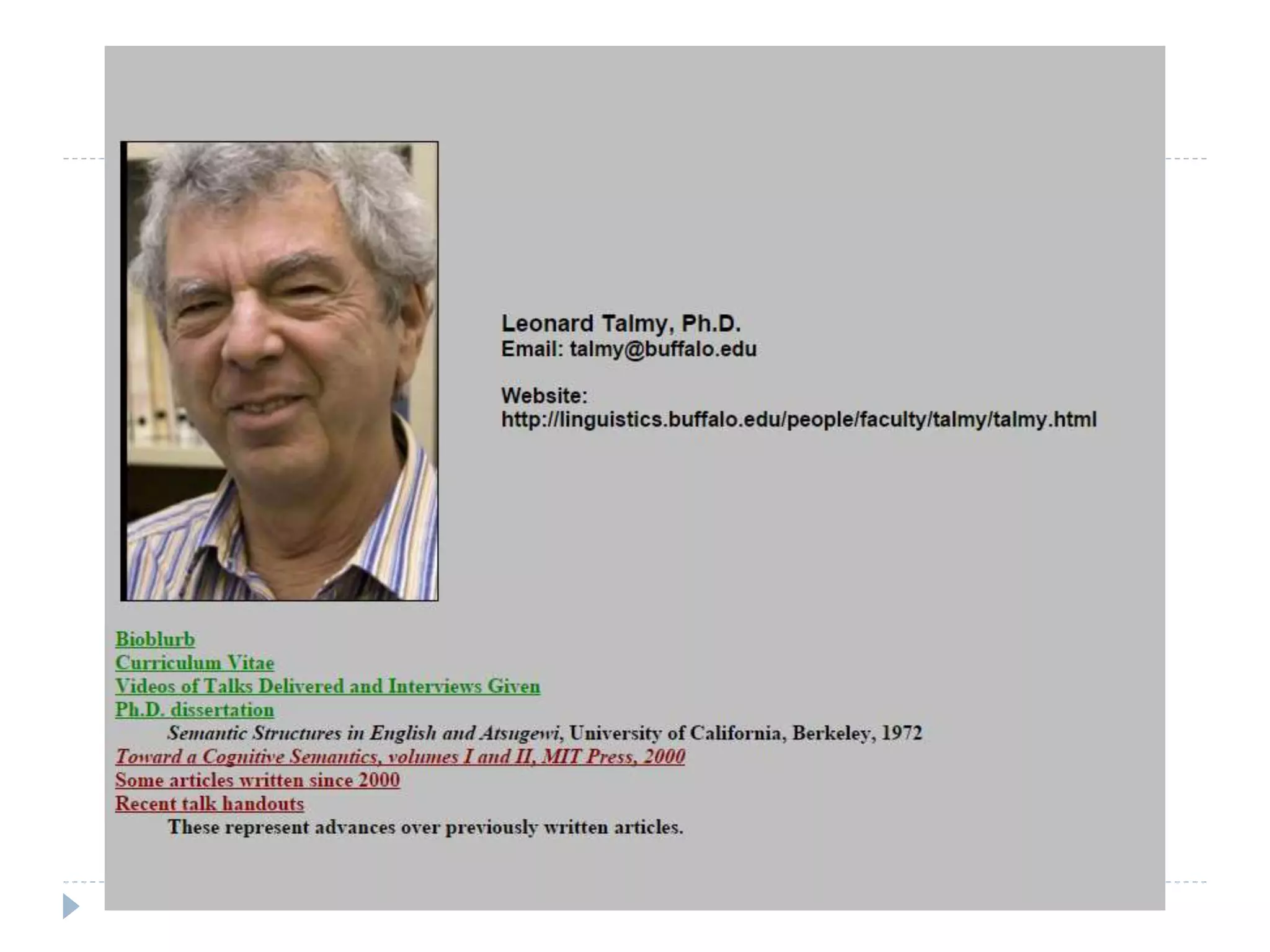 L. Talmy's Cognitive Linguistics | PPT
