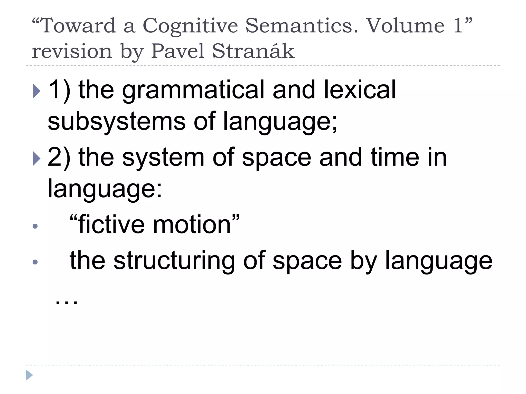 L. Talmy's Cognitive Linguistics | PPT