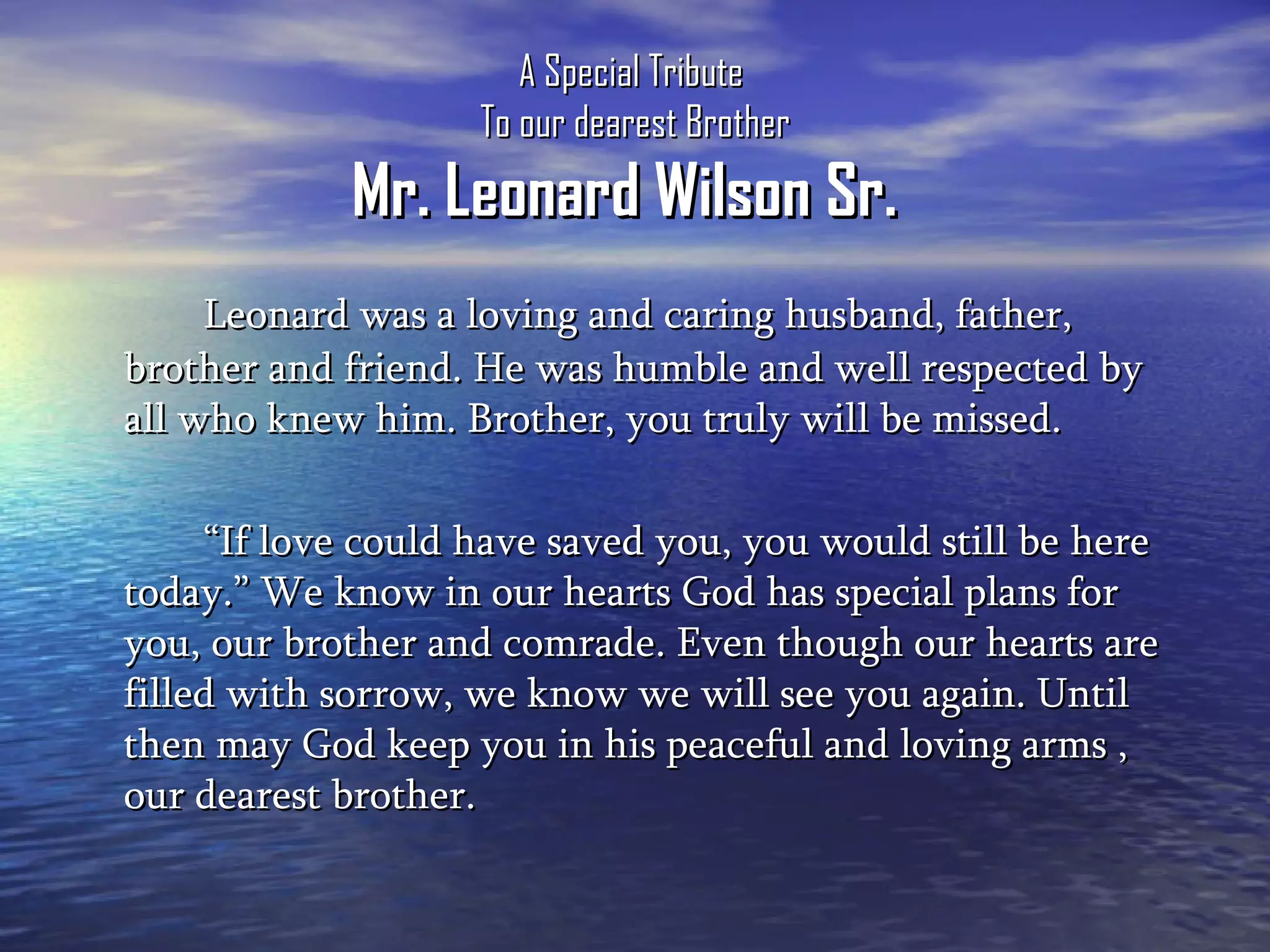 Leonard wilson slide show | PPT