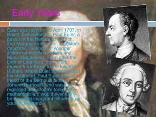 Leonhard euler | PPTX | Physics | Science