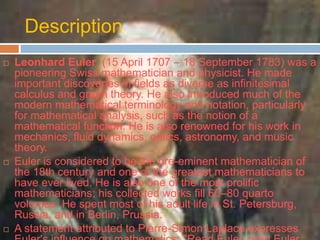 Leonhard euler | PPT