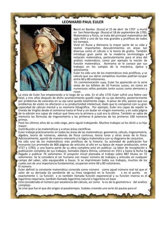 Leonhard Euler Y La Geometría