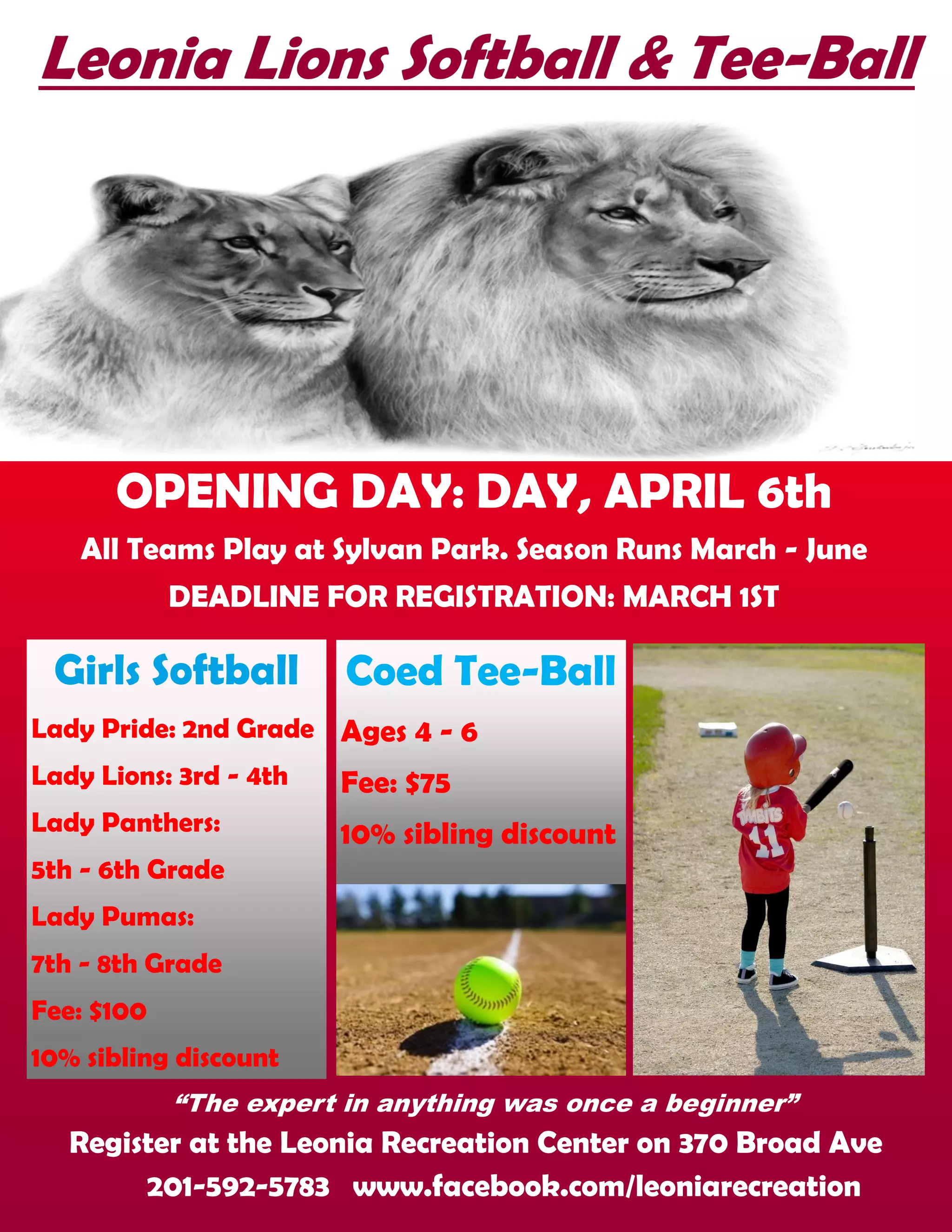 Leonia Lions Softball & Tee-ball 2019 | PDF