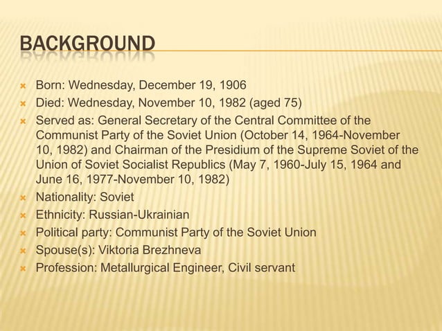 Leonid Ilyich Brezhnev | PPTX