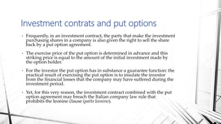 Leonine clause and put option | PPTX
