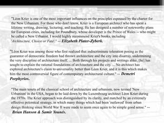 Leon krier | PPTX | Civil Engineering Industry | Industries