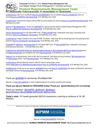 5/21/12 Product Requirements Management Tools w/ Leon Malalel ...
