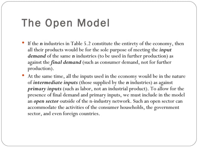 Leontief input output models.ppt final | PPT