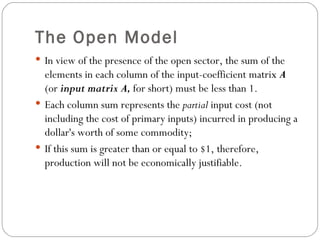 Leontief input output models.ppt final | PPT