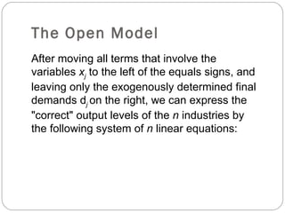 Leontief input output models.ppt final | PPT
