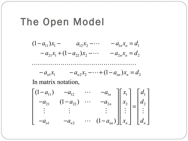 Leontief input output models.ppt final | PPT