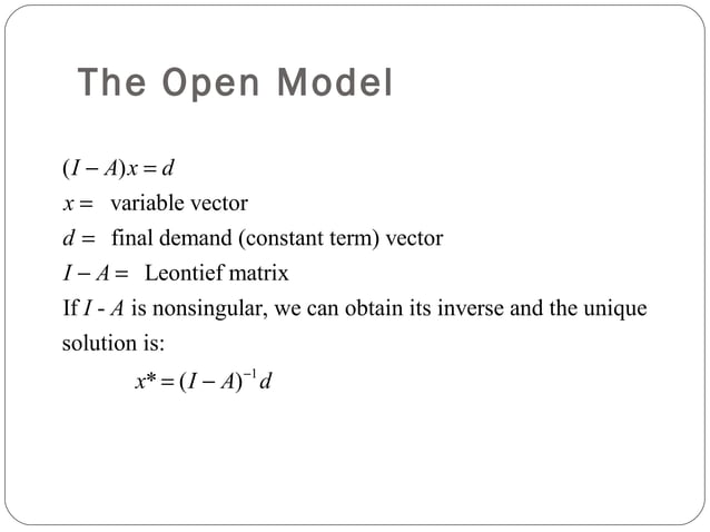 Leontief input output models.ppt final | PPT