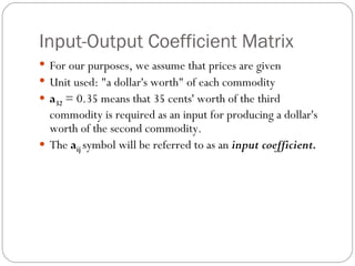 Leontief input output models.ppt final | PPT