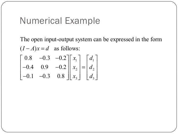 Leontief Input Output Modelsppt Final