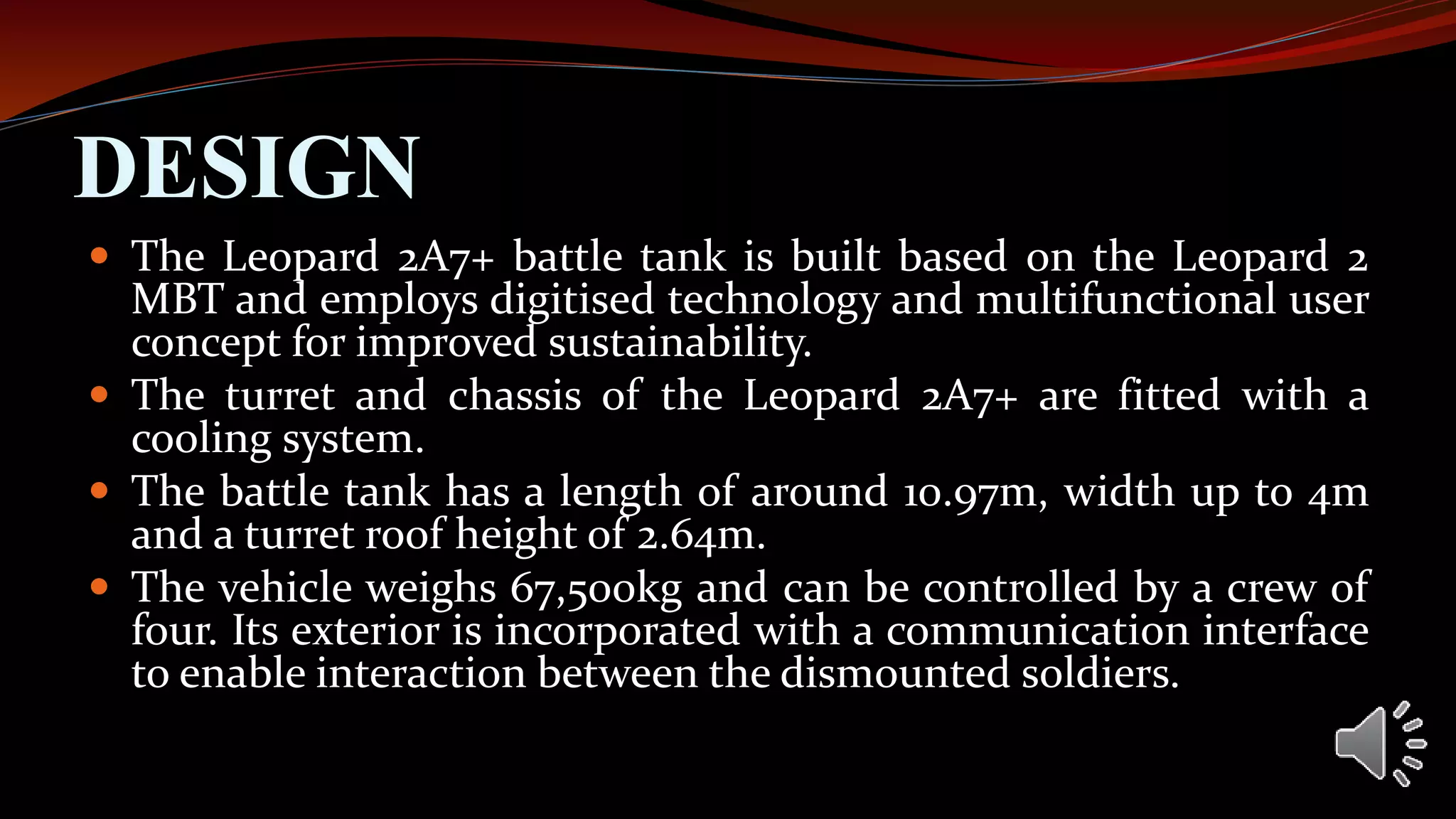 Leopard 2 a7+ main battle tank, germany | PPTX