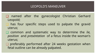 LEOPOLD'S MANEUVER POWER POINT PRESENTATION | PPTX