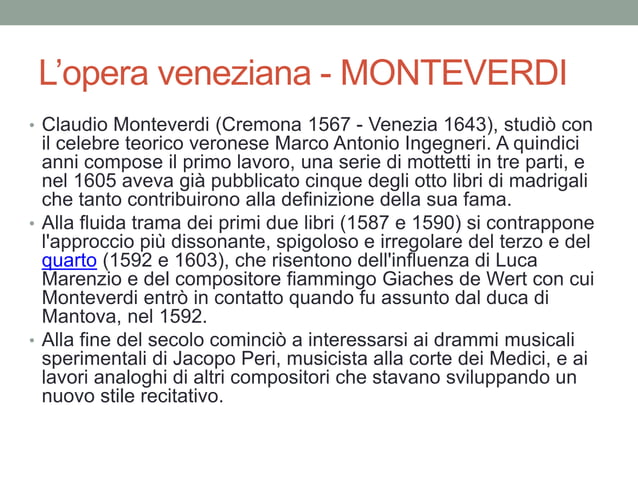 Le origini del melodramma | PPTX