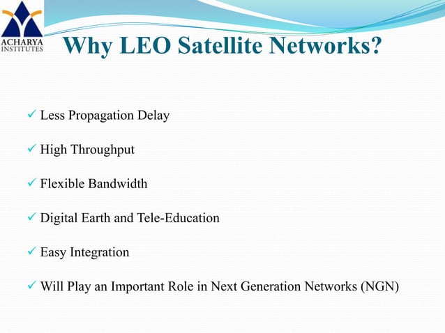 Leo satellite networks | PPTX | Computer Networking | Computing