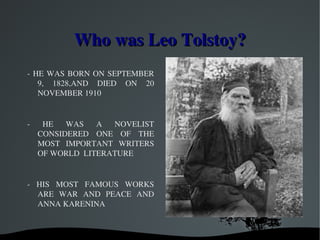 Biography Of Leo Tolstoy [Doc 1970S] – BDDA