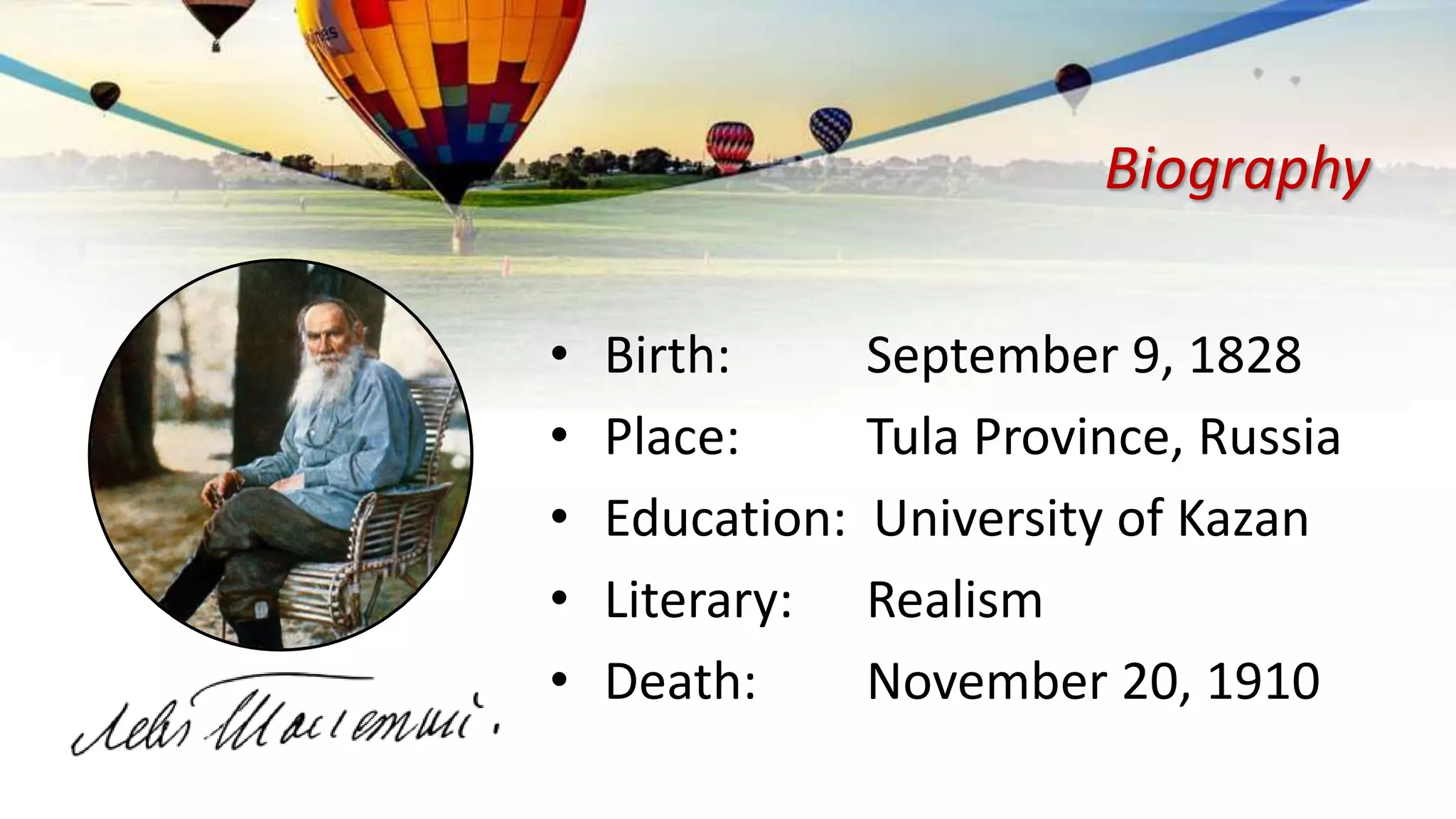 Leo tolstoy russian literature | PPTX