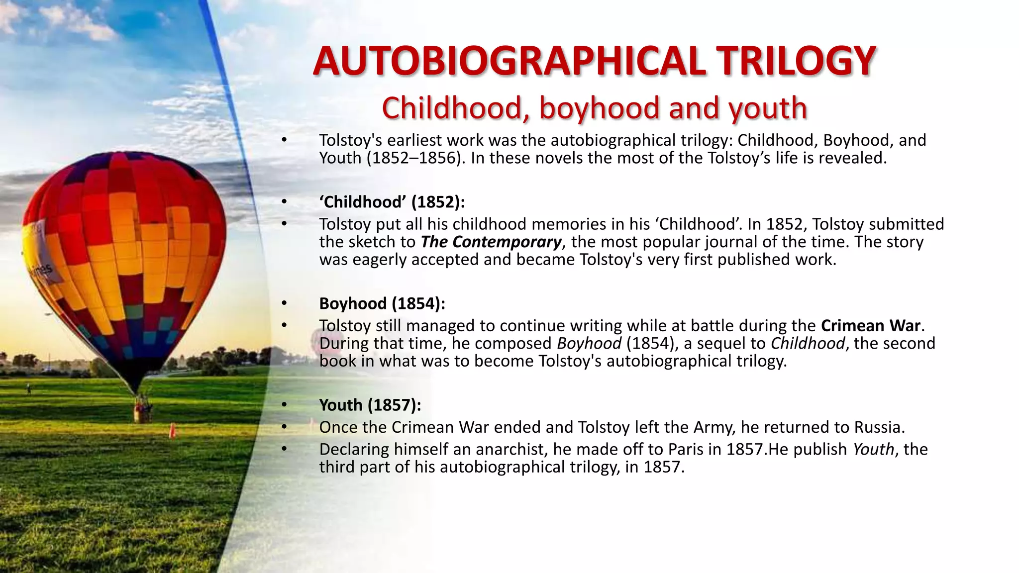 Leo tolstoy russian literature | PPTX