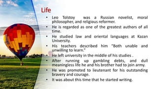 Leo tolstoy russian literature | PPTX | Christianity | Religion ...