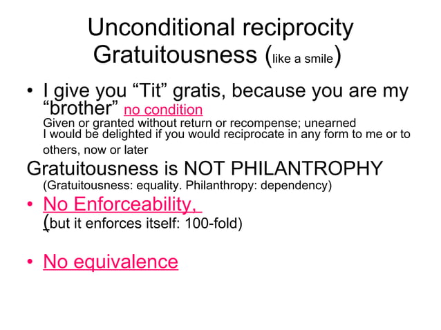 Levels of reciprocity in economics by Leo Andringa | PPT
