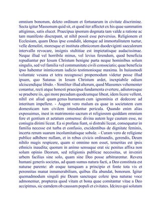 Leonis PM XIII Epistola Encyclica Humanum Genus | PDF