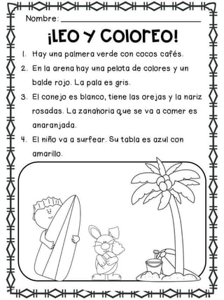 Leo y coloreo. Excelente para niños esco | PDF