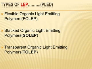 light emitting polymers | PPT