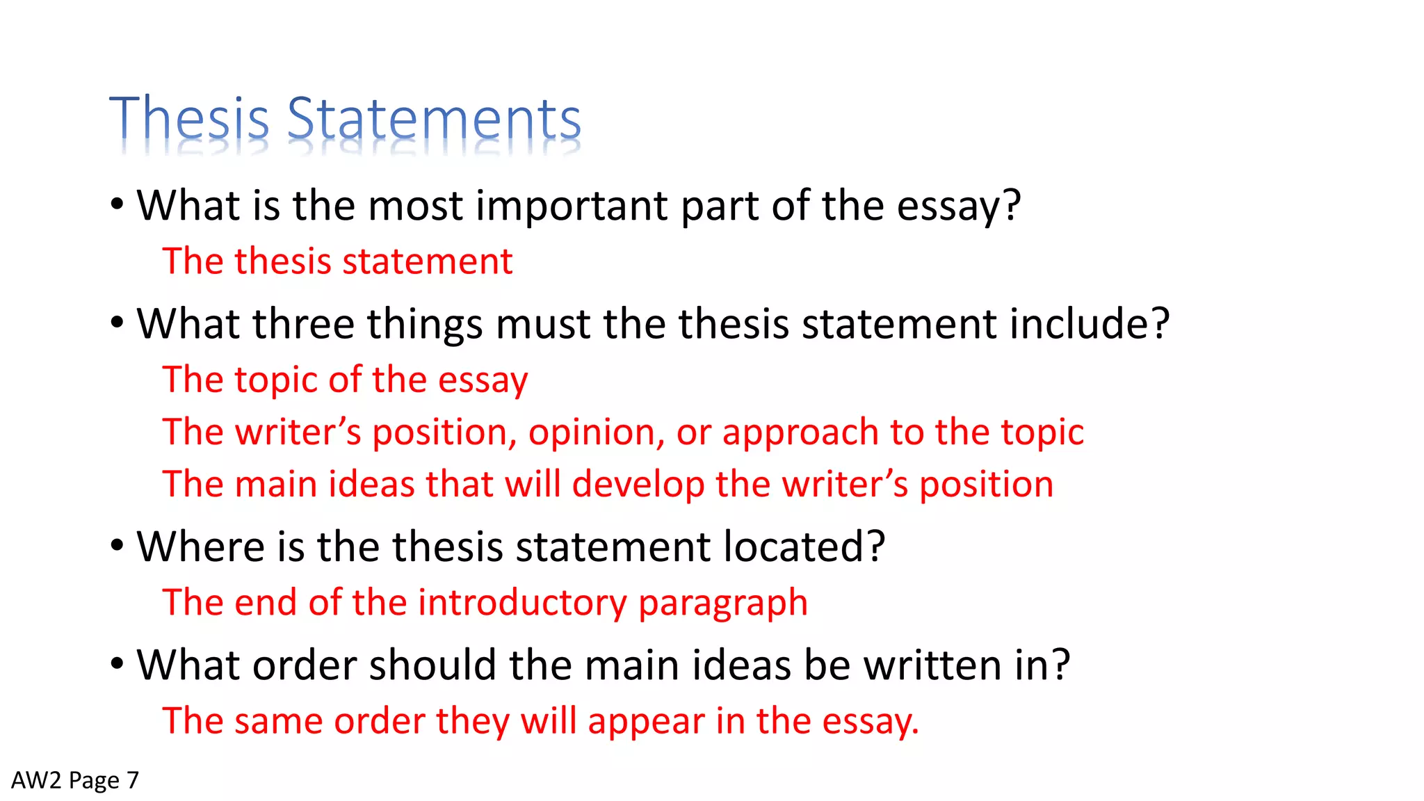 Introductory Paragraphs and Thesis Statements | PPT