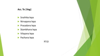Applicability of Lepa in Swastha | PPT