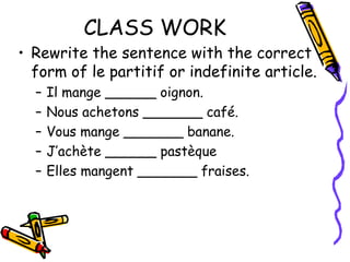 Les articles Partitifs presentation Review.ppt