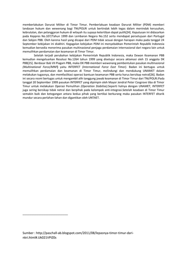 Lepasnya Timor Leste Dari NKRI | DOCX