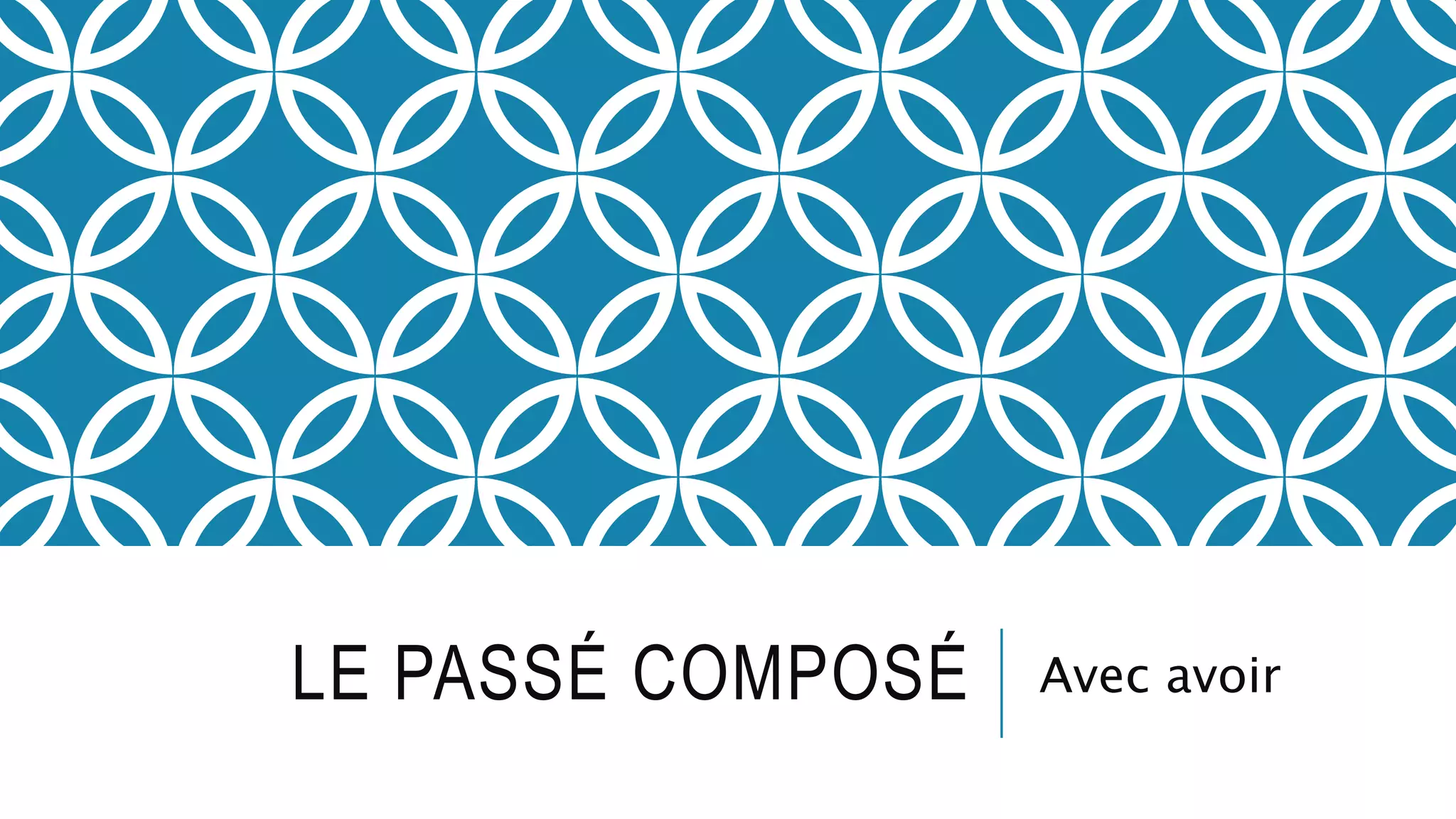 Le passé composé avec avoir | PPTX