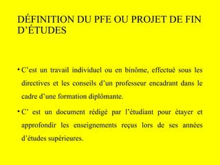 méthodologie de projet de fin d'étude pfe | PPTX