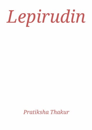 Lepirudin | PDF
