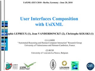 User Interface Composition with UsiXML | PPT