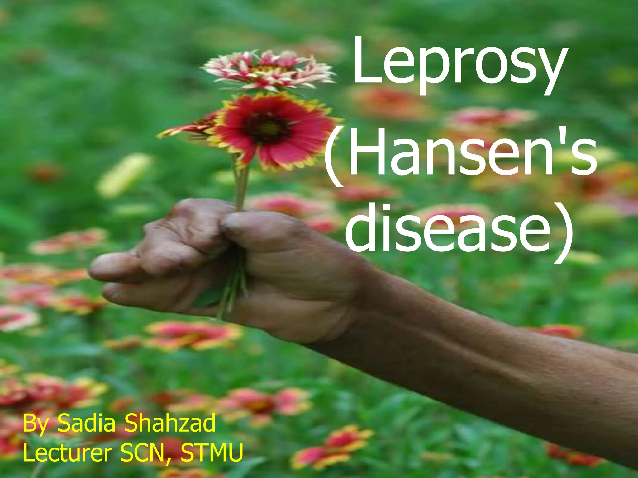 Leprosy and its cause and effect.Also nursing interventions and sign ...