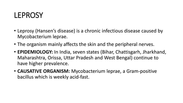 LEPROSY (Hansen disease) types, clinical features.pptx