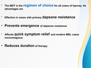 LEPROSY ppt for mbbs bds class chemotherapy | PPT