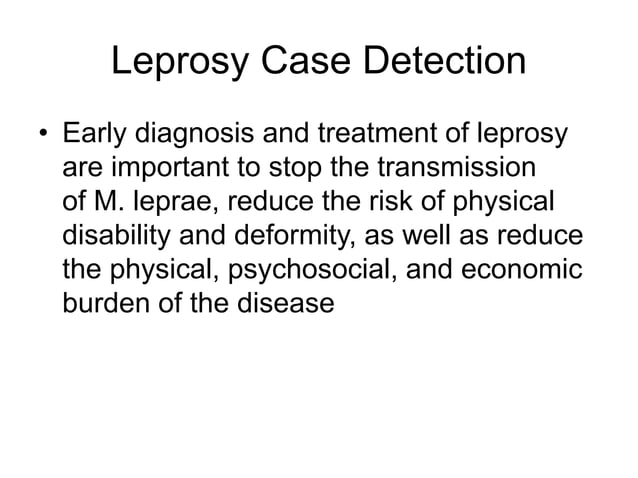 leprosy Case detection and diagnosis.pptx | Infectious Diseases ...