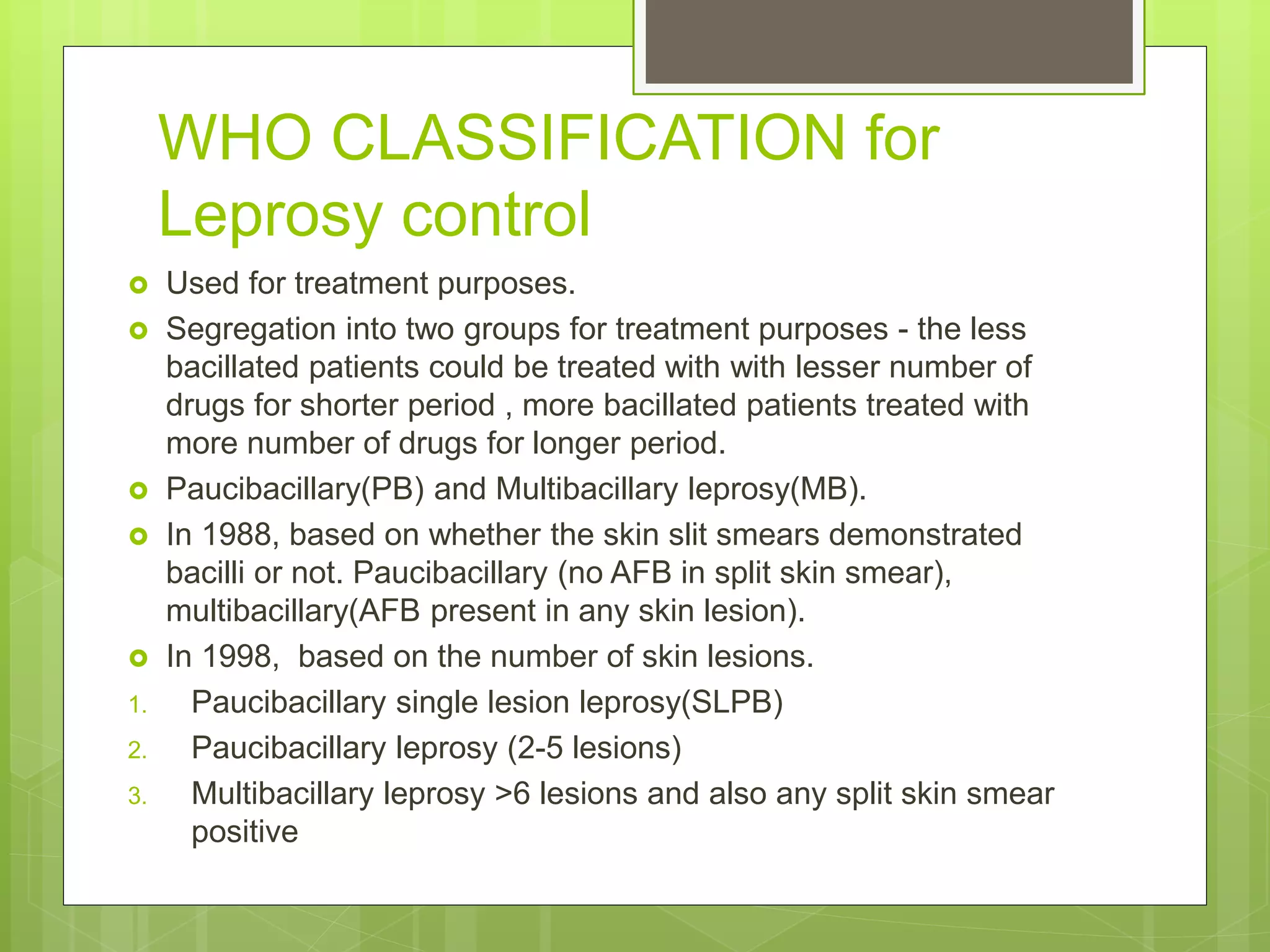 Leprosy - case definition and examination | PPTX